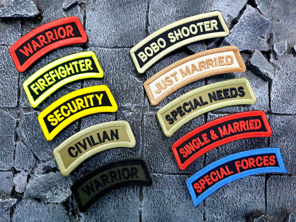 Customised Embroidery Curved Tag — G MILITARY