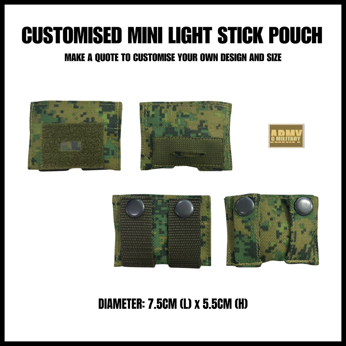 (Get a Quote) Customised Mini Light Stick Pouch — G MILITARY
