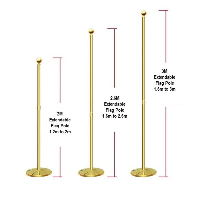 FLAG POLE SET- Gold Colour — G MILITARY