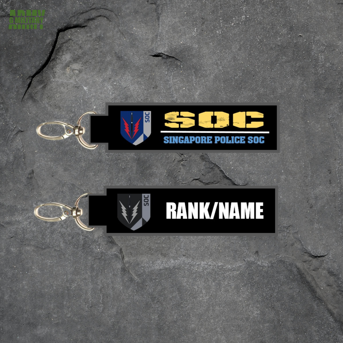 SOC KEYCHAIN WITH LOGO — G MILITARY