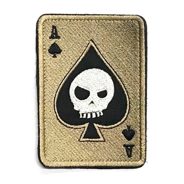 Skull in Ace of Spades Patch, Khaki — G MILITARY
