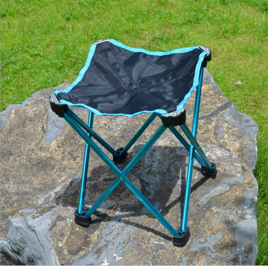 Portable Aluminum Folding Stool , Blue — G MILITARY