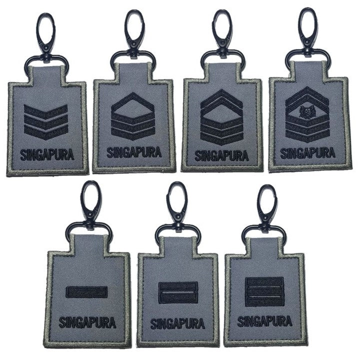 RSAF / RSN / SAF Mini Rank Keychain, Grey — G MILITARY