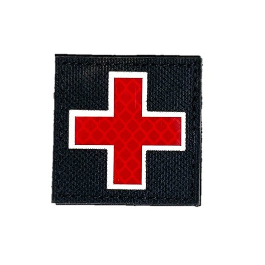 Medic Laser-cut reflective Velcro Patch Black — G MILITARY