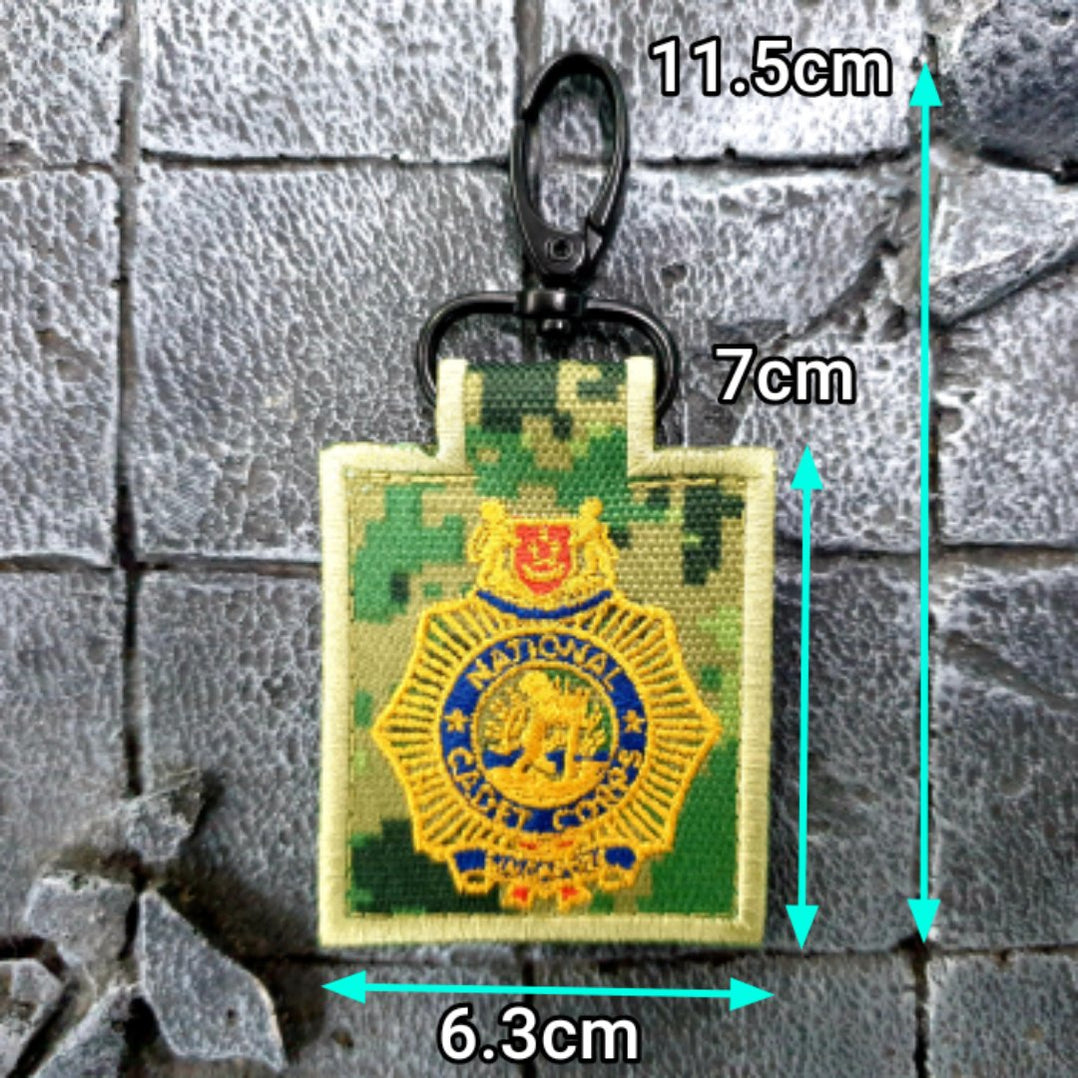 NCC Mini Rank Keychain with NCC Logo, Pixelised Green — G MILITARY