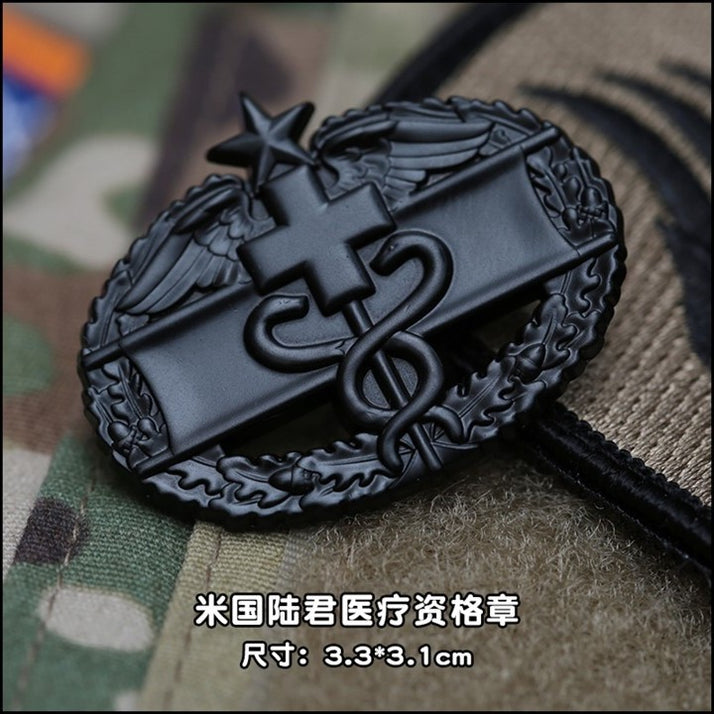US Advance Combat Medic Pin Badge Matt Black — G MILITARY