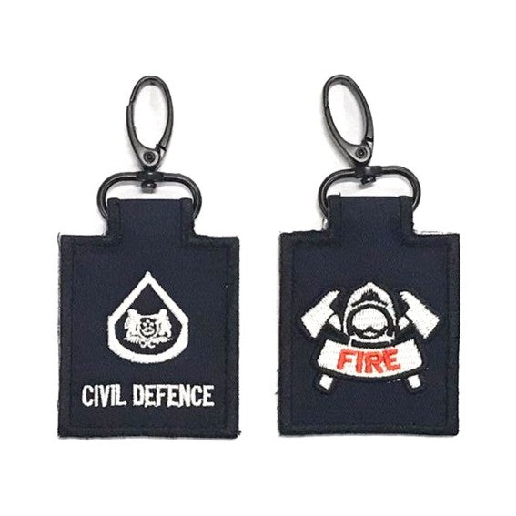 SCDF WO with Fire Badge Mini Rank Keychain — G MILITARY